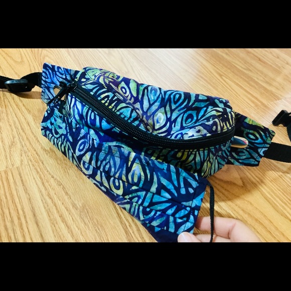 Bags | Pandemic Fanny Pack Mask Sanitizer Peacock Blue | Poshmark